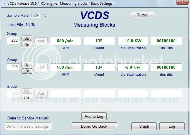 Help with diagnostic VW 3.2 V6